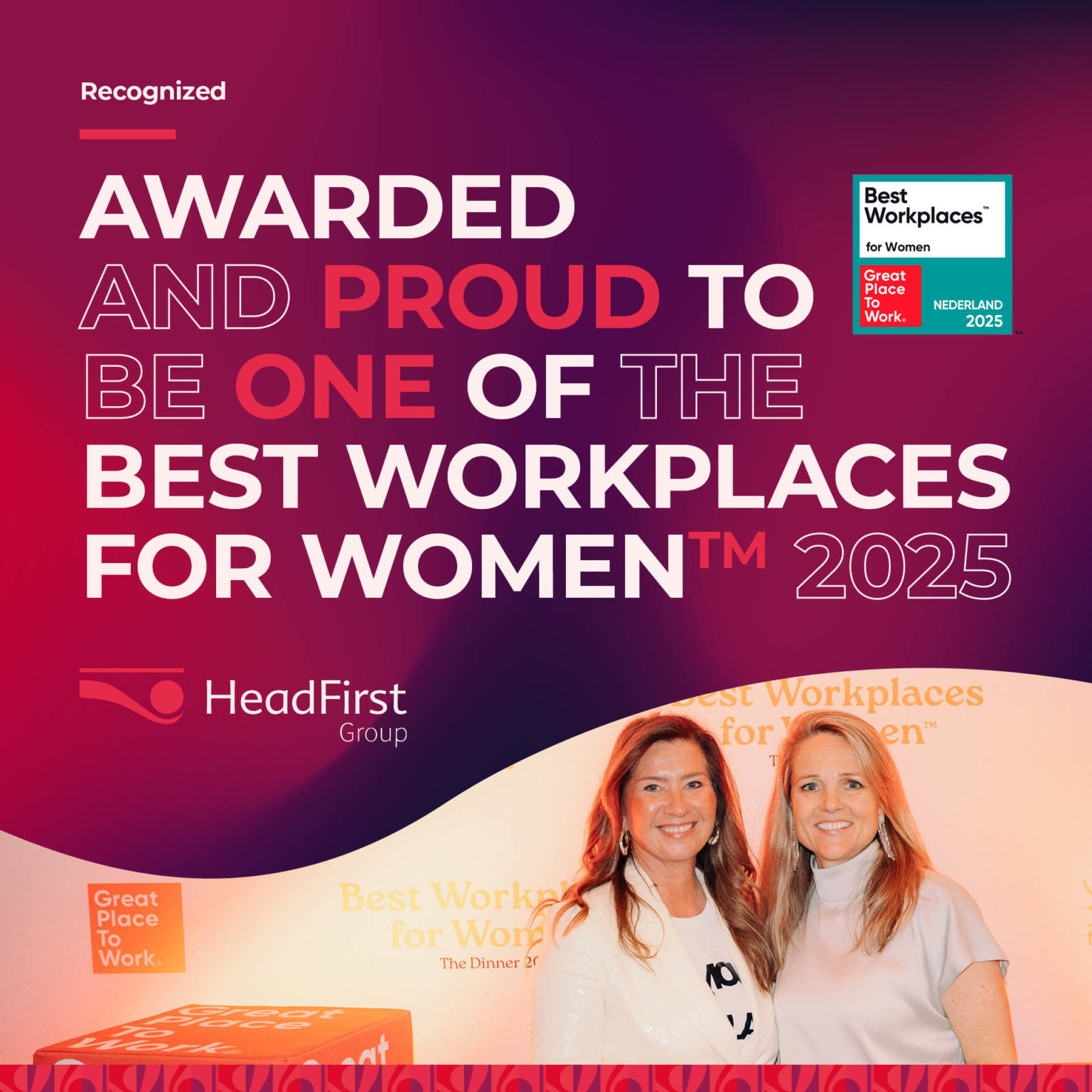 HeadFirst Group is een Best Workplace™ for Women - Werken bij HeadFirst Group